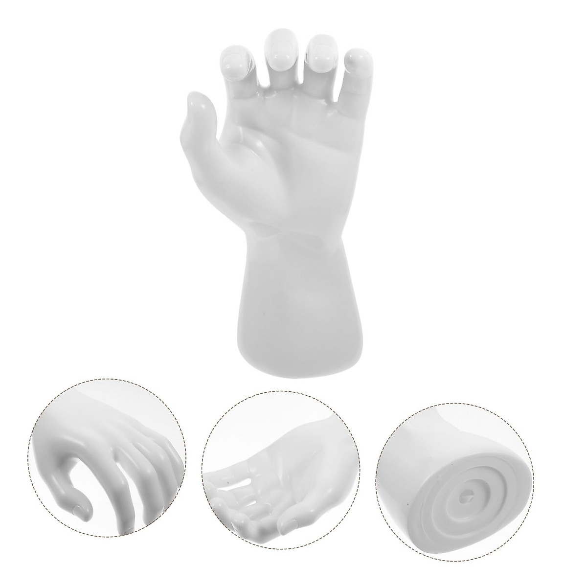 Table Top Display Stand Hand Model for Gloves Hand Mannequin Jewelry Display Stand Male Hand Model for Bracelet Bangle Gloves Ring Display White Left Plastic Gloves