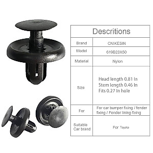 zipelo 100 Pcs Car Bumper Retainer Clips, Nylon Fender Clip with Fastener Remover Tool, Splash Shield Screws, Auto Push Retainer Rivets for Fender Door Trim Panel, Replacement OEM Number 90467-07201