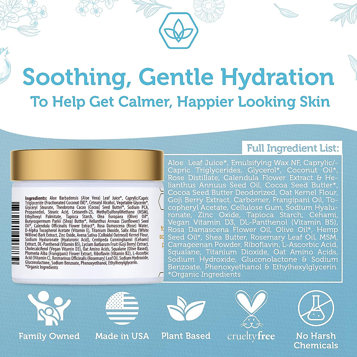 Era Organics Baby Moisturizing Cream - Soothing and Nourishing with Calendula, Cocoa Butter, Rosemary, Plus More - Safe for Sensitive Skin Made in The USA 2 oz