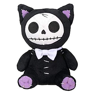SUMMIT COLLECTION Furrybones Black Cat Mao Mao Wearing White Bow Tie Small Plush Doll