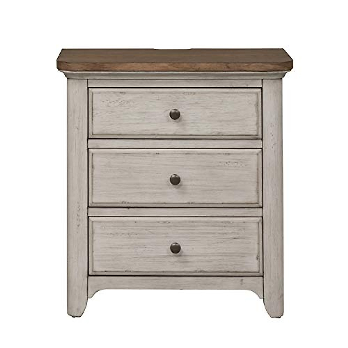 Liberty Furniture Farmhouse Reimagined White 3 Drawer Night Stand w/Charging Station