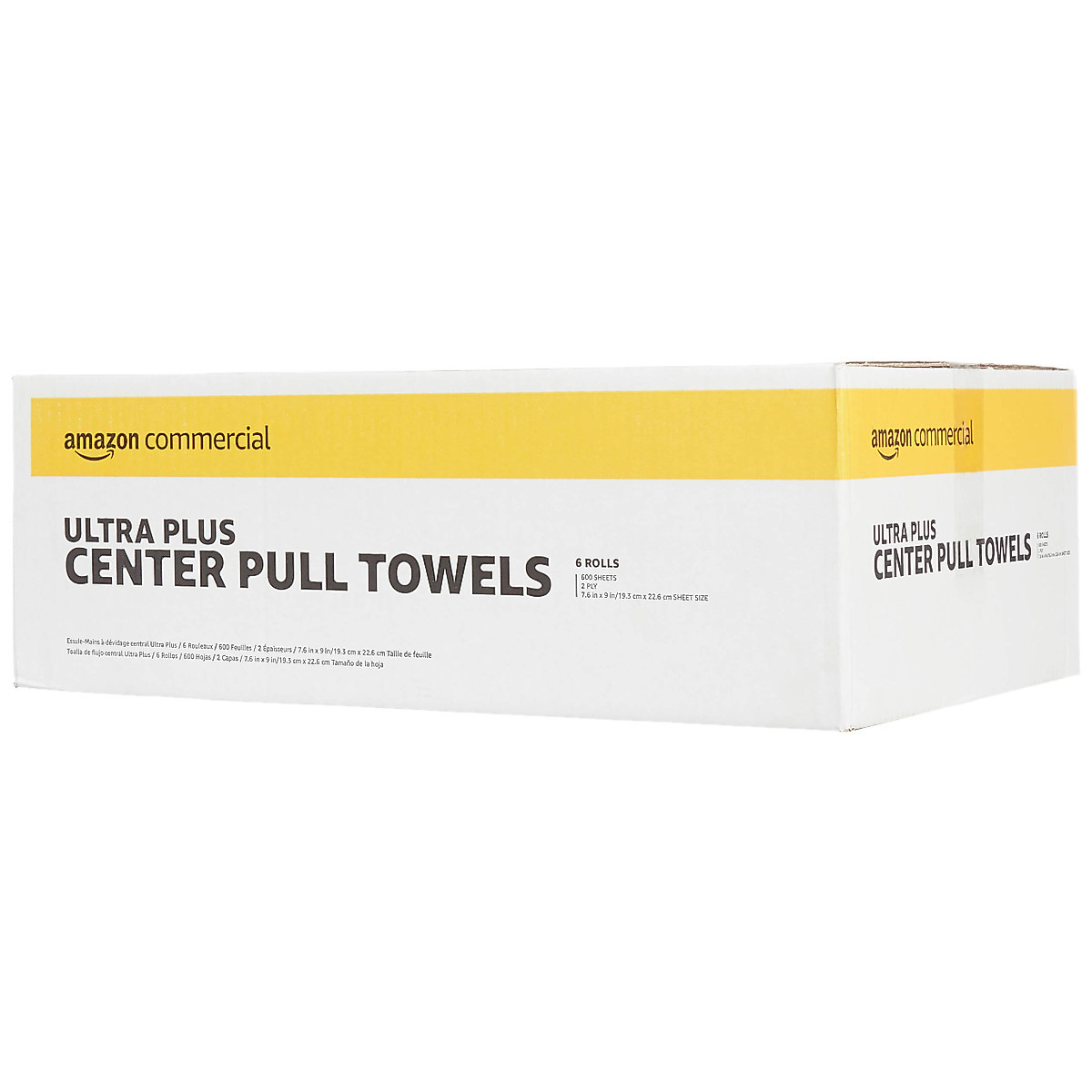 AmazonCommercial 2-Ply White Centerpull Centerfeed Paper Hand Towels(416969)|Bulk for Business|Perforated|Compatible with Universal Dispensers|FSC Certified|600 Towels per Roll(6 Rolls)(7.6 x 9 Sheet)