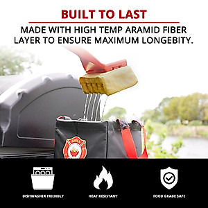 Grill Rescue BBQ Replaceable Scraper Cleaning Head, Bristle Free - Durable and Unique Scraper Tools for Cast Iron or Stainless-Steel Grates, Barbecue Cleaner (Grill Grate Brush with Scraper)