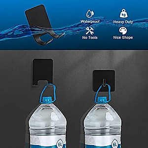 eoly Adhesive Hooks 3m Hooks, Wall Hooks Heavy Duty Holder Waterproof Stainless Steel Self Adhesive Hooks Kitchen Bathroom Shower Sticky Wall Hooks for Towel - 4 pcs with 2 Gift