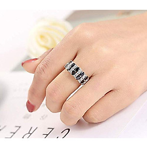 Charming 925 Sterling Silver Oval Black Onyx Gemstone Ring Wedding Jewelry Gift (7)