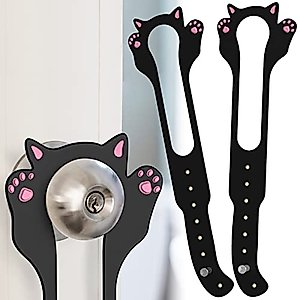 Cat Door Latch Holder,【8 Adjustable Sizes】 Stronger Flex Cat Door Stopper, Keep Door Open 1.5" to 8", Let's Cats in and Keeps Dogs Out of Litter & Food, No Tool Required & No Wall Damage