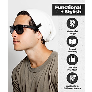 Warm Slouchy Beanie Hat - Deliciously Soft Daily Beanie in Fine Knit