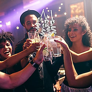 20 Pieces Disco Ball Straws Mirror Silver Mini Disco Ball Decorative Straws for 70s Disco Party Supplies Wedding Birthday Nightclub Cocktail Cup Decoration (Silver)