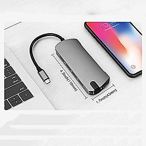 XUNMAIFHB Portable Docking Station,8-in-1 USB Type-c Converter 1 Drag 8 Computer Splitter USB3.0A, HDMI, RJ45 (Gigabit) TF/SD, PD Fast Transmission