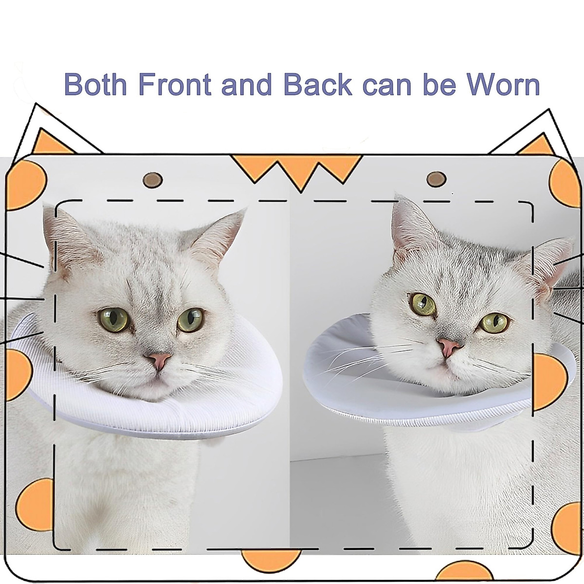 Cat Recovery Collar Soft,Cat Cone Collar Alternative,Neck Cone for Cat After Surgery, Elizabethan Collar for Cat Kitten Puppies (L)