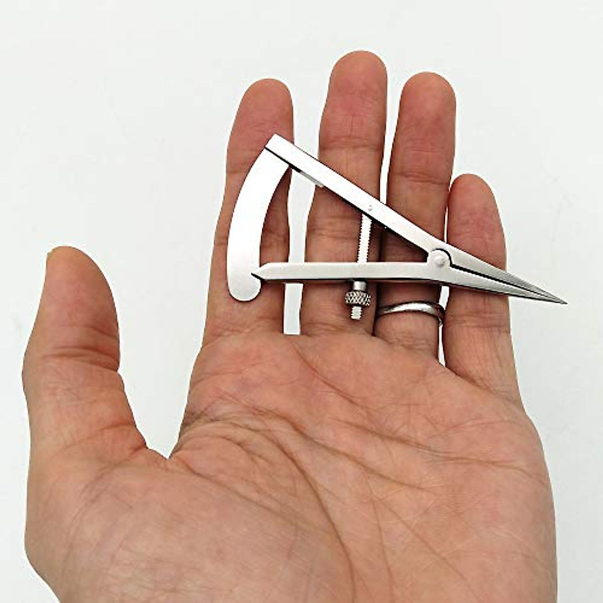 XIAN 3.5 Inch Adjustable Marking Gauge Mini Edge Press - Pitch Gauge DIY Leather Craft Tool, Precision Spring Dividers Calipers Compass Measuring Tools for Woodworking, Metalwork, Engineering