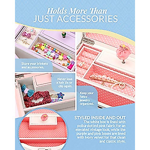 Elle Jewelry Box - Ballerina Jewelry Organizer and Swan Lake Wind-Up Music Box for Girls and Teens, Accessories and Keepsake Wooden Storage with Lock and Mirror, Charming Room Decor and Gift, Small