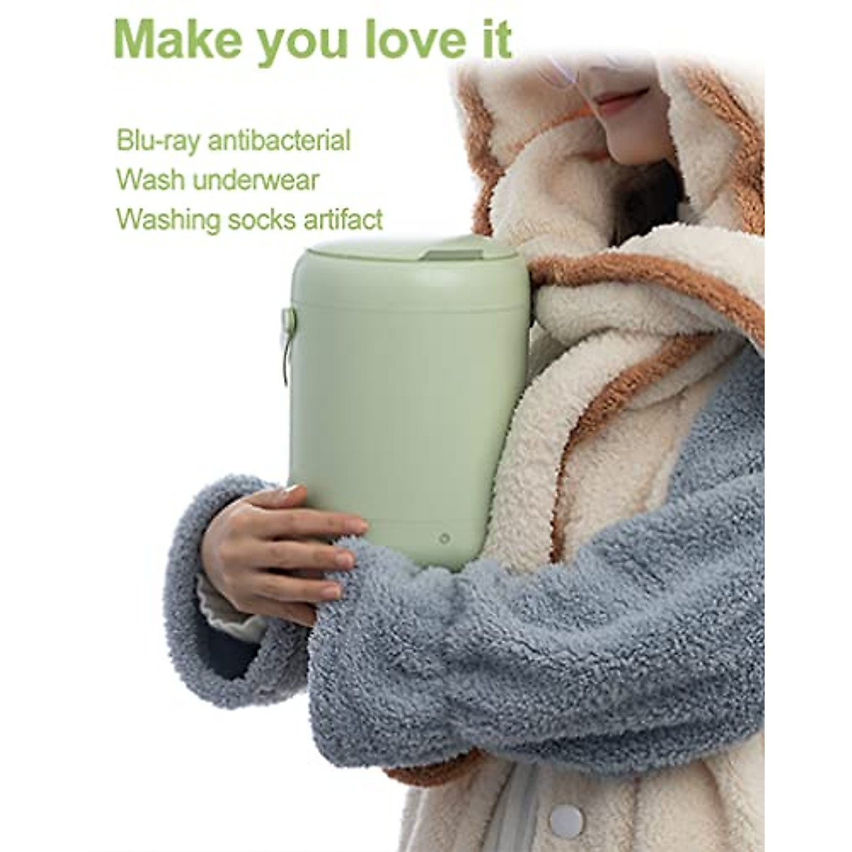 Mini Portable Ultrasonic Washing Machine, Mini Sock Washer Underwear Socks Tiny Clothes Washing Cleaning Machine 2.8L Capacity Dormitory Washer For Home Travel