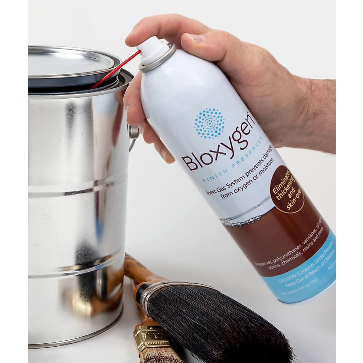 Bloxygen Preserver with Plow and Spout, 2 Cans 0.41 oz. of 100% Natural Argon Gas, Inert Gas Can Preservation System for Paint/Auto Chemicals/Varnish/Food & Wine Preserver, Home Improvement