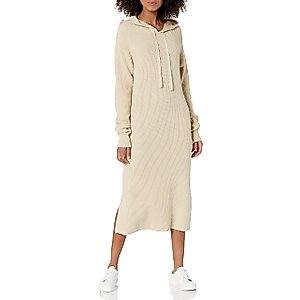 The Drop Women's Claudia Cuddle Hoodie Midi Dress, Crème Brulee, M