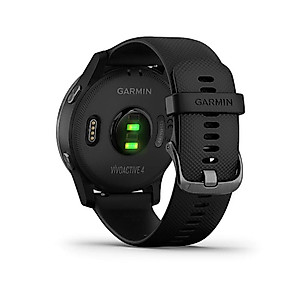 Garmin Vivoactive 4 Smartwatch (Gray/Stainless) Bundle w/Additional Metal Band (010-02174-01)