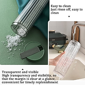 VABUN Food Jars, Storage Containers Kitchen Canisters for Pasta Spaghetti Beans Snack Flour Noodles,Green (Color : White)