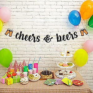 Cheers and Beers Banner, Birthday Wedding Party Garland Banner, Happy Retirement Hanging Party Supplies, Bridal Shower / Bachelorette / Anniversary Party Favors