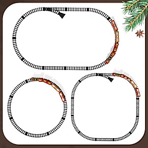 TEMI Train Set for Kids Toddlers 3-5, Train with Steam Engine, Cargo Car and Long Track, Rechargeable Battery Play Red Train Toys with Smoke, Light & Sounds, Gift for Boys & Girls 4-7 Years