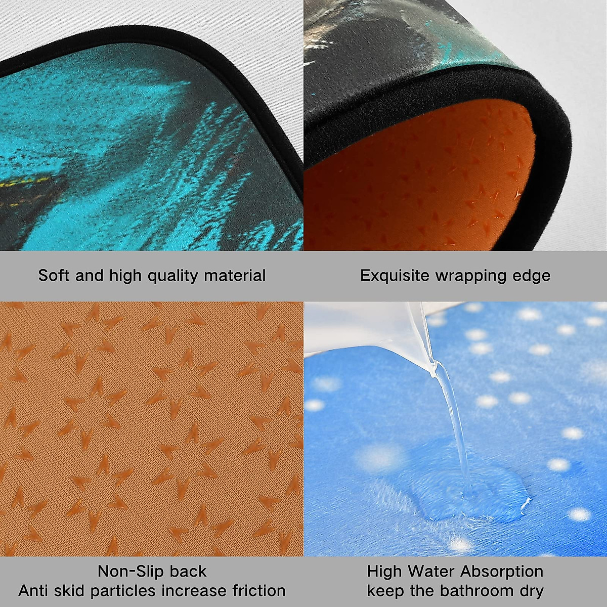 Kitchen Rugs and Mats 2 Pieces Farm Dairy Cow Blue Anti Fatigue Kitchen Rug Set Non Slip Bath Mat Entry Floor Carpet Entrance Door Mat Runner 20"x28"+20"x47" 20"x28"+20"x47"