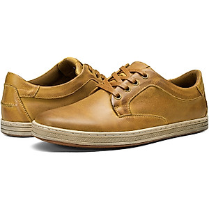 Jousen Men's Fashion Sneakers Leather Retro Casual Shoes for Men Breathable Dress Mens Sneakers (AMY5100A Brown 08)