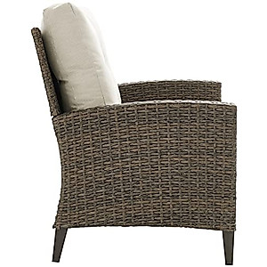 Crosley Furniture CO7161-LB Rockport Outdoor Wicker High Back Loveseat, Light Brown