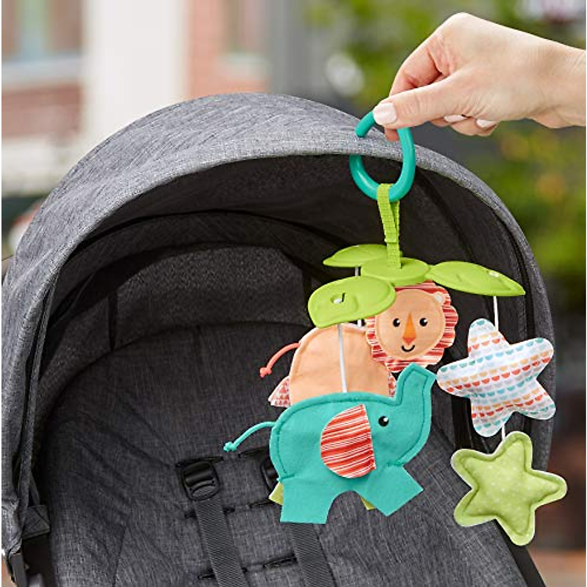 Fisher-Price Safari Music & Lights Gym Tummy Time Playmat with Take-Along Toys for Newborns from Birth and Older