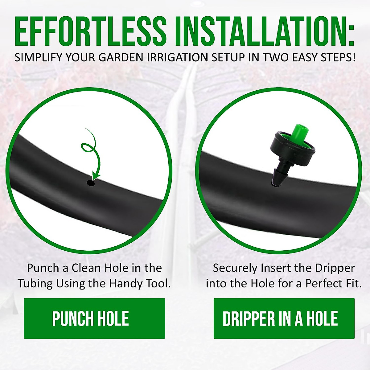 Pressure Compensating Drippers (Pack of 100) - 1L/h Flow Rate by- Ideal for Home Gardens, Orchards, and Greenhouses