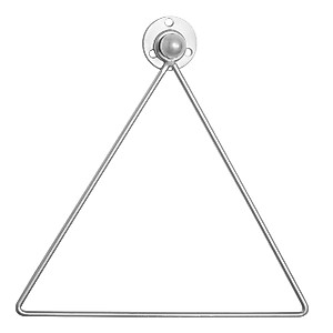 MyGift Wall Mounted Modern Silver Metal Triangular Hand Towel Ring Holder for Bathroom with Easy to Hang Mount