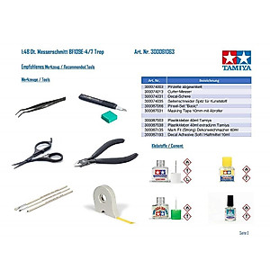 TAMIYA 300061063 – 1: 48 WWII Model Set Messerschmitt BF109E-4/7 Trop