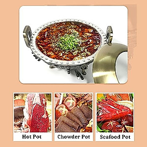 Round Chafing Dish Set for Wedding Banquets Party, Stainless Steel Buffet Server Warming Tray, with Food Pan, Frame, Lid and Fuel Holder