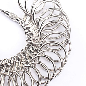 CDBOVID Ring Gauge Tool Ring Stainless Ring on Finger Measuring Ring Tool, Jewelry Sizers Rings Custom Standard Hand Rings Accessories