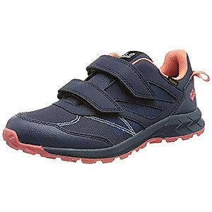 Jack Wolfskin Woodland Texapore Low Vc K Hiking Boot, Dark Blue/Rose, 11 US Unisex Big Kid