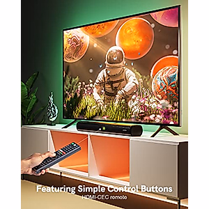 ULTIMEA Sound Bars for TV, 22'' TV Sound Bar, Deep Bass+/- TV Soundbar, Built-in 4 Speakers, 6 EQ Surround Sound Soundbar for TV Speakers, ARC/Optical/Bluetooth/AUX Home Theater Speakers-60W