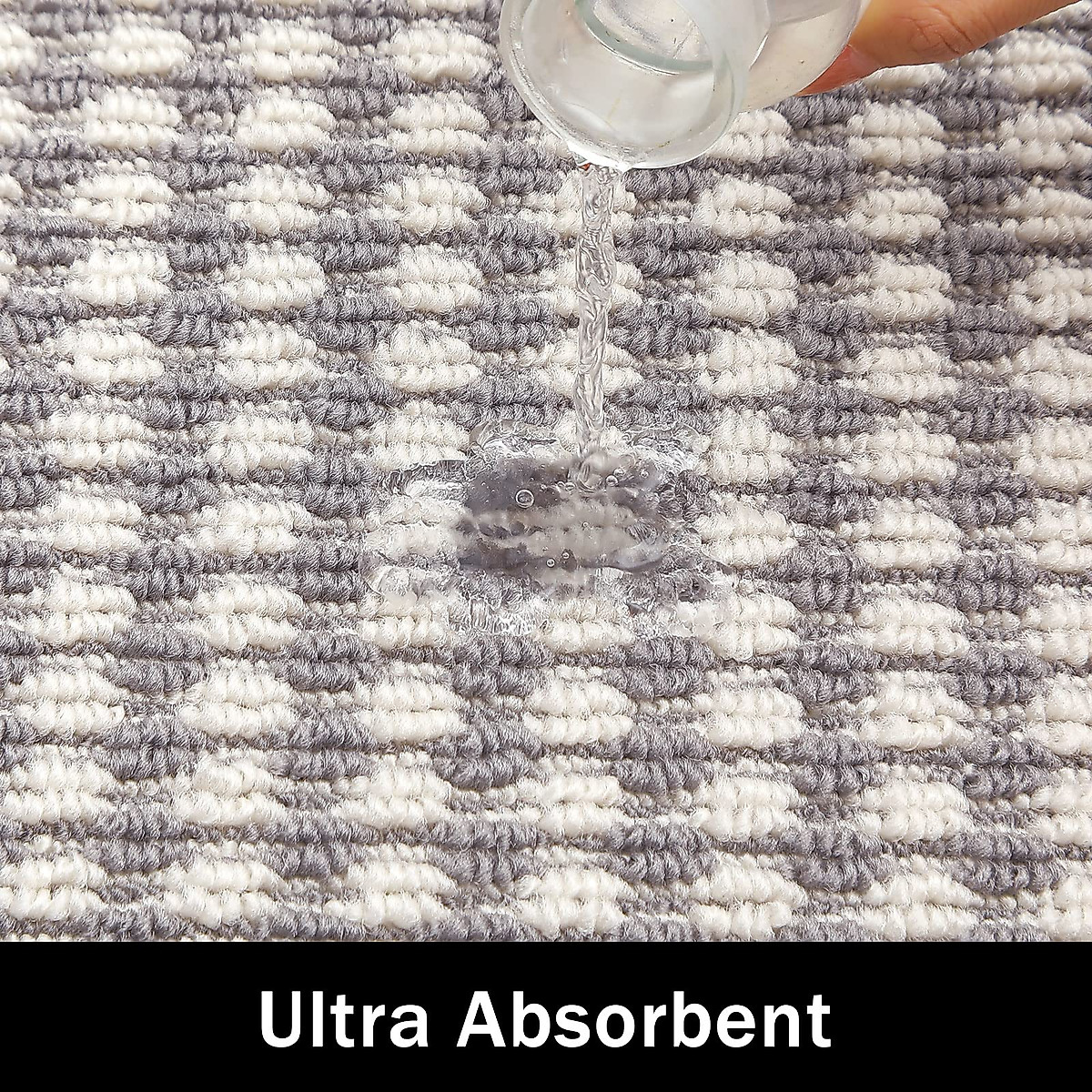 Ileading Kitchen Mat Sets 3 Piece Water Absorbent Kitchen Floor Rugs Non Slip Entrance Runner Rugs Farmhouse Laundry Throw mats Machine Washable Carpet Sets for Indoormat Balcony Garage(Grey)