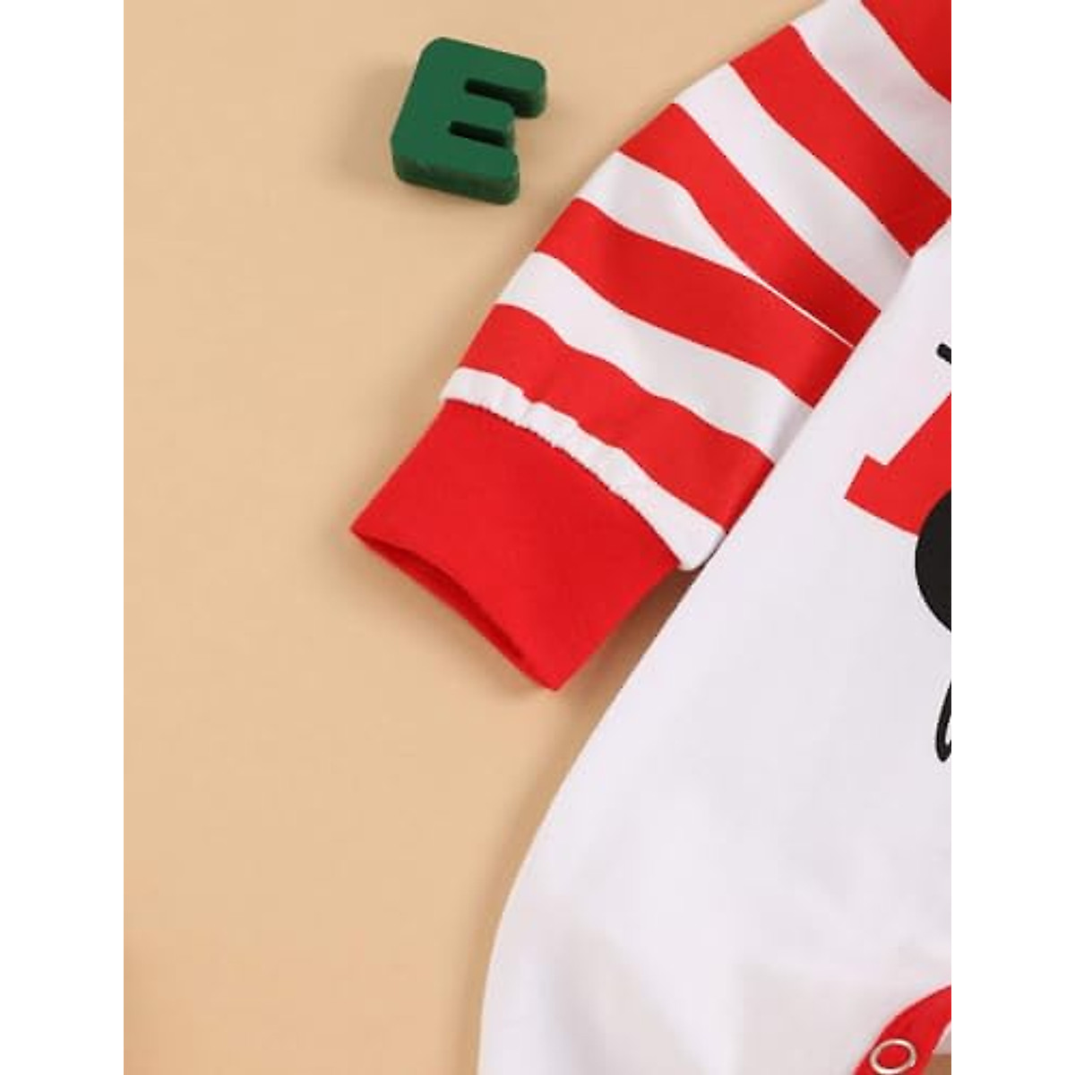 TUEMOS baby-girls Newborn Easter My 1St Letter Rabbit Stripe Hoodie Romper Outfit, Valentine-b, 0-3 Months