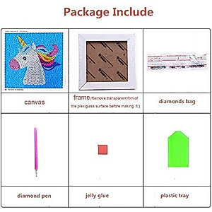 898 5D DIY Diamond Mosaic Kits for Kids,Beginners Art Crafts Kits for Girls and Boys , with Frame Rhinestone Embroidery Cross Stitch Arts Craft Wall Decor(Elephant)