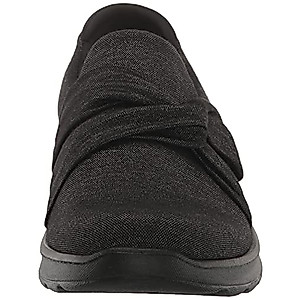 BZees Womens Glimmer Slip-On Black Shimmer 10 W