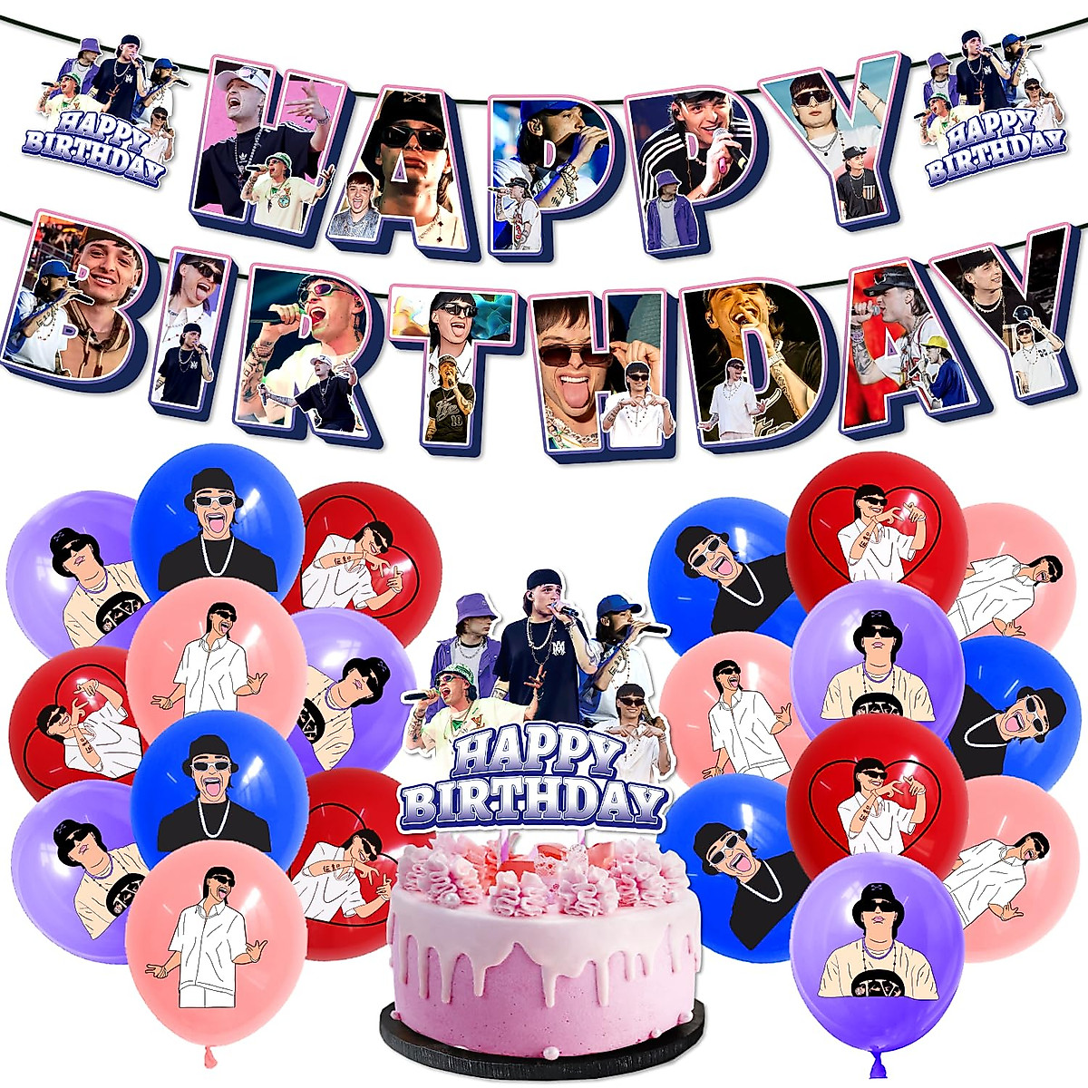 Pluma Singer Party Decorations, Pluma Singer Birthday Decorations includes Happy Birthday Banner, Pluma Singer Decorations Balloons and Pluma Singer Cake Topper, Pluma Singer Birthday Party