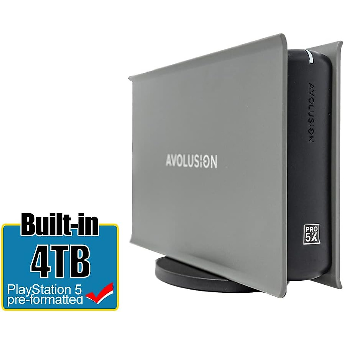Avolusion PRO-5X Series 4TB USB 3.0 External Gaming Hard Drive Works for PS4 Original, Slim & Pro (Grey)