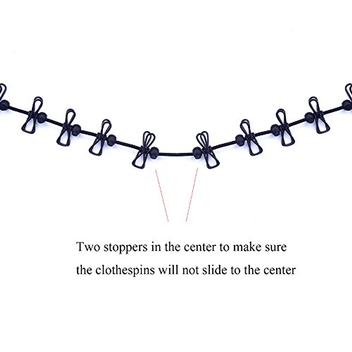 Travel Clothesline, Portable Retractable Clothesline with 12pcs Clothespins for Indoor Laundry Drying, Outdoor Camping Accessories by HAWATOUR, Black