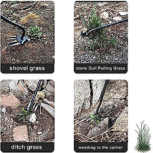 2023 New Weeding Tools Weed Pulling Tools,Manganese Steel Forging Weeding Machine,Hand Weeder Tool,Weed Puller 4 Teeth Dual Purpose Weeder,Garden Weeder Tools（50cm） (19.6IN)
