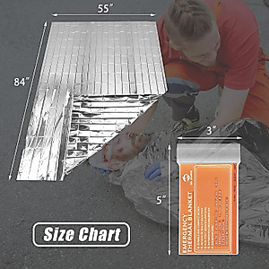 QIO CHUANG Emergency Mylar Thermal Blankets -Space Blanket Survival kit Camping Blanket (4-Pack). Perfect for Outdoors, Hiking, Survival, Bug Out Bag ，Marathons or First Aid 1