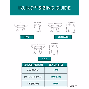 BLUECONY Meditation Bench IKUKO Basic, Preassembled Version, Wooden Kneeling Ergonomic Seiza - Solid Wood Dark Walnut, High Height (8" or 20 cm)