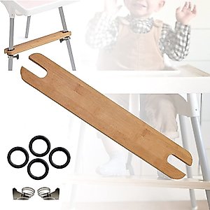 TLBB High Chair Footrest, Adjustable Height Natural Bamboo Baby Highchairs Pedal, Suitable for IKEA Antilop High Chair Footstool