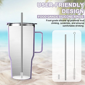 AUSOR 30 oz Tumbler with Lid and Straw,Water Bottle with Handle,Insulated Stainless Steel Tumbler for Hot & Cold, Coffee Travel Mug Cups Reusable Purple