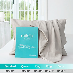MILDLY Super Soft Pillowcase - Washed Microfiber Lightweight Oatmeal Pillow Cases Body Size 1PCS, Easy Care and Fade Resistant Stain Resistant 20x54 Inches