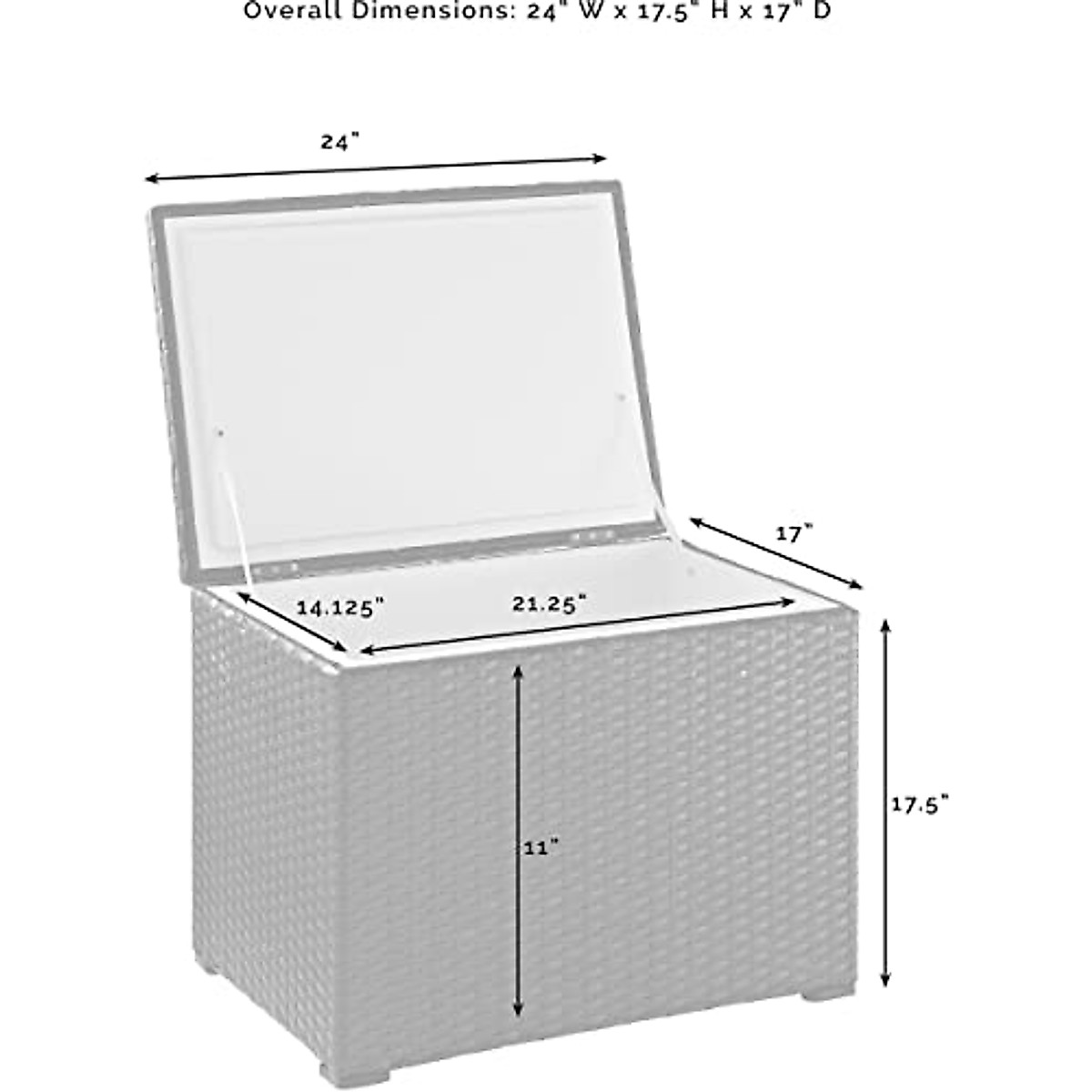 Crosley Furniture Palm Harbor Outdoor Wicker 60-Quart Cooler - Brown
