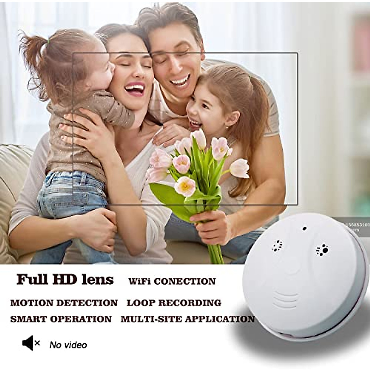 Camera Detector WiFi HD 1080P Hidden Camera Smoke Detector Surveillance Camera for Keeping Eyes on Home Warehouse Bedroom Security Dome Cameras for Baby Pet…