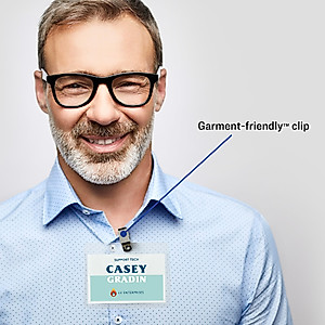 Avery Customizable Name Badge Clips, 3" x 4", White, 100 Printable Inserts and Badge Holders with Clips (74541)